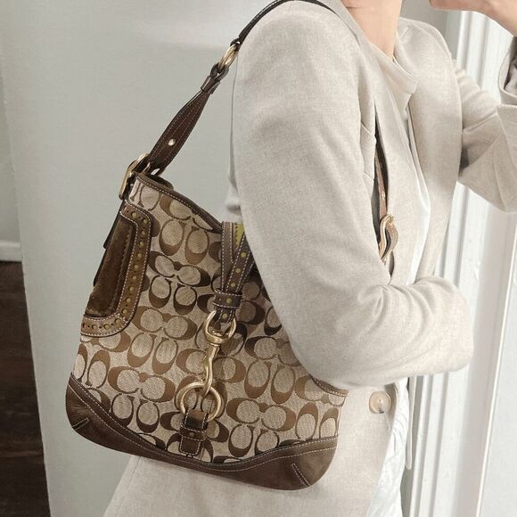 Coach | Bags | Rare Coach Vintageperforated Duffle Signature Leather ...